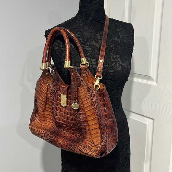 Brahmin | Bags | Brahmin Croc Shoulder Handbag | Poshmark